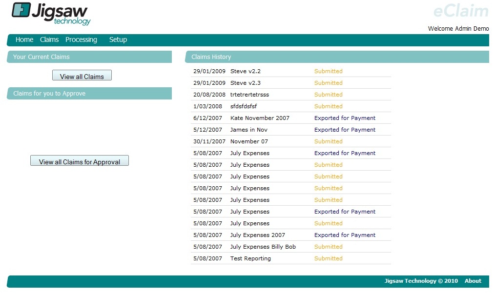 eClaim - Web based Expense Claim Management Solution
