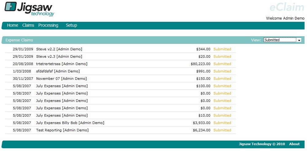 eClaim - Web based Expense Claim Management Solution